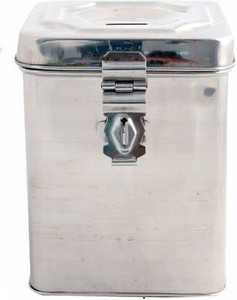 for lifestyle Stainless Steel Rectangle Shape Money Bank Coin Bank ...