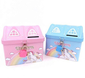 caaju unicorn Money Boxes With Lock And Key Coin Bank for kids (Blue ...