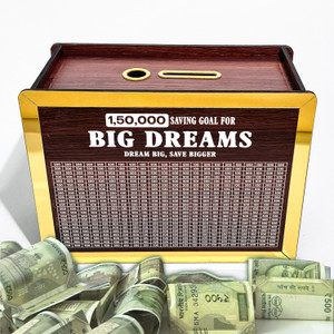 Printiaa Golden Piggy Bank Big Dreams-150k-L Coin Bank Price in India ...