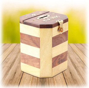 CRAFTS CARTS Metal Hut Shape Coin Box for Kids Boy / Girl Coin Bank ...