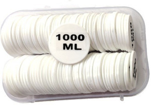 MOREL WHITE PLASTIC ROUND 1000 ML TOKEN COIN FOR WINE BAR, MILK DAIRY ...
