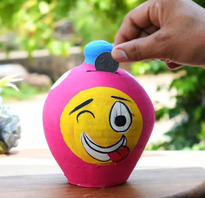 simariya Clay/Terracotta eco-Friendly mitti mud Clay Coin Bank/Gullak ...