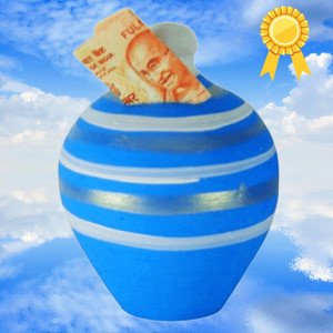 simariya Clay Gullak, Money Bank,Piggy Bank pack of 1 Blue Circule 81 ...