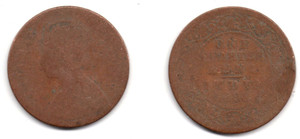 ANK 1909 Victoria Emperor One Quarter Anna copper British india coin ...