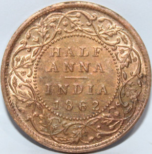 Eshop Half Anna 1862 (Victoria Queen) British India Rare Collecting ...