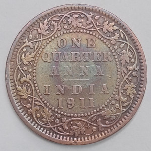 Naaz Rare 1911 One Quarter Anna, King George V, High Grade Medieval ...