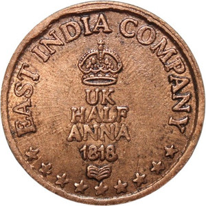imperialshop #BA61 - (Token)(1818) Half Anna - "Mata Saraswati" Old and ...
