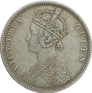 ANTIQUEWAY Extremely Rare Silver 1875 One Rupee Dot Bombay Mint ...