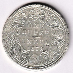 Eshop 1 rupee 1879 Victoria, Silverplated Fancy India Medieval Coin ...