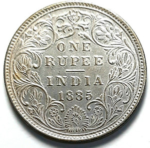 HSP Old One Rupees India Victoria Empress Coin Year 1885. Medieval Coin ...