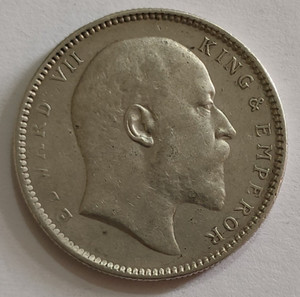 ANTIQUEWAY EXTREMELY RARE 1907 SILVER ONE RUPEE EDWARD VII BRITISH ...