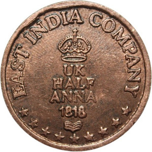 imperialshop #BA21 - (Token) Half Anna (1818) "Mata Saraswati" East ...