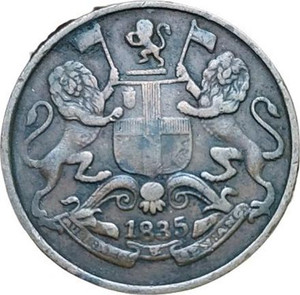 rbf EAST INDIA COMPANY 1835 ONE QUARTER ANNA **TOP CONDITION** Medieval ...