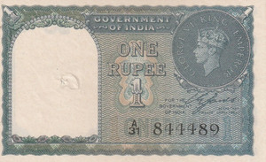 Numiscart UNC 1 Rupee 1940 Signed by C.E Jones, King George VI, British ...