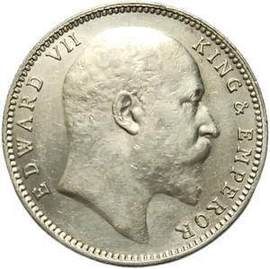 gscollectionshop Edward One Rupee 1907 Silver Coin Mumbai mint Medieval ...