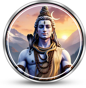 SILVIYA BIS Hallmarked Lord Shiva 999 Pure Silver Coin Round Shape 10 ...