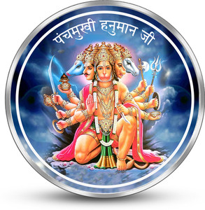 SILVIYA BIS Hallmarked Hanuman Ji 999 Pure Silver Coin Round Shape 20 ...