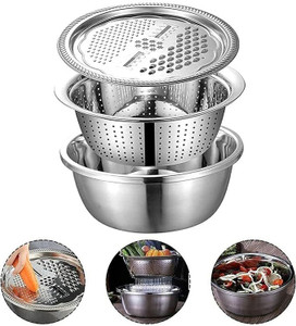 Lozenge 3 in 1 steel bowl Mesh Strainers Collapsible Strainer Price in ...