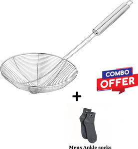 Sakyastars Stainless Steel Puri Jhara - 16 Inch | Deep Fry Oil Strainer ...