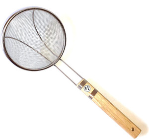 CookoFriends Stainless Steel Deep Fry Spoon With Wooden Handle Puri ...