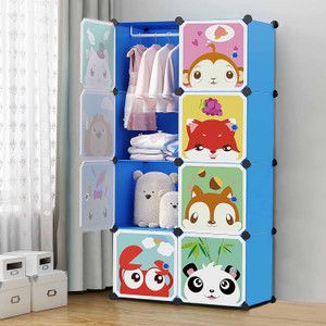COROID 8-Door 8-Shelf Plastic almari Collapsible PC Collapsible ...