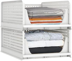 Aditya Polymers Wardrobe Organizer Foldable and Stackable- 2 Pcs Pack ...