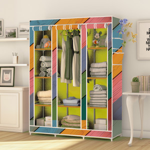 colcum 10 Layer Digital Print 3 Door Micro Fiber Collapsible Wardrobe ...
