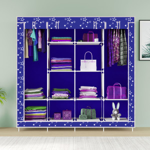 colcum 12 Layer Printed 3 Door Micro Fiber Collapsible Wardrobe Price ...