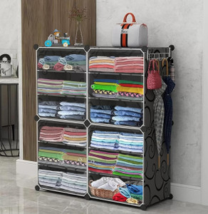 Sasimo 4-Door 12-Shelf Plastic Collapsible Cupboard PC Collapsible ...