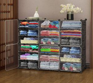 COROID Plastic Cloth Almari Wardrobe 6-Door 18-Shelf Plastic ...
