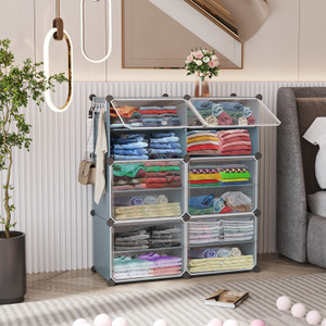 COROID Plastic Cloth Almari Wardrobe 6-Door 12-Shelf Plastic ...