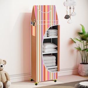 systumm Baby 5 Shelve Unbreakable Material PVC Collapsible Wardrobe PVC ...