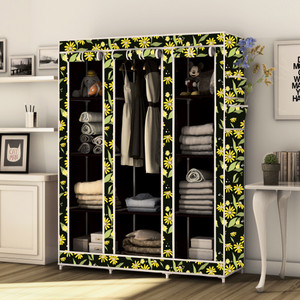 colcum 10 Layer Digital Print 3 Door Micro Fiber Collapsible Wardrobe ...