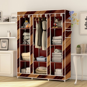 colcum 10 Layer Digital Print 3 Door Micro Fiber Collapsible Wardrobe ...