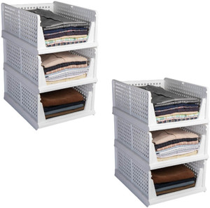 HomeStrap Plastic Stackable Closet Organizer PP Collapsible Wardrobe ...