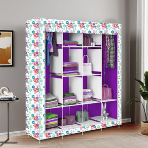 MEZIRE 12 Shelf Foldable Collapsible Wardrobe Storage Organizer Almirah ...