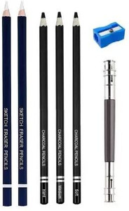 Flipkart.com | Ortan 2Pc Eraser Pencil, 3Pc Black Charcoal Pencils ...