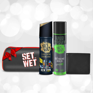 SET WET Men's Styling Gift Set-Hairspray for Men, No Gas Deodorant ...