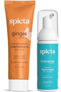 SPICTA Ginger Mint Natural Hydroxyapatite Toothpaste 100gm & Lemongrass ...