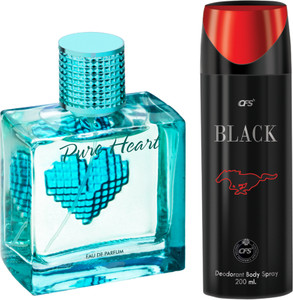 CFS Pure Heart Blue EDP Long Lasting Perfume & Black Deodorant Body ...