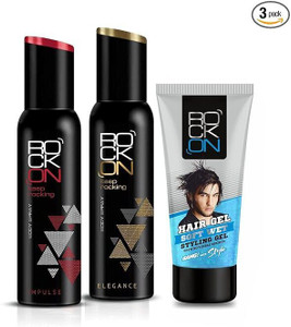 ROCK ON Body Spray 150 ml + Soft Wet Styling Hair Gel 60g + Elegance ...