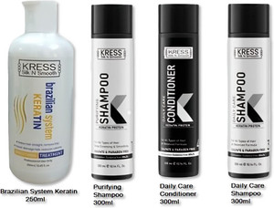 Kress Brazilian System Keratin Treatment Combo | Purifying Shampoo ...