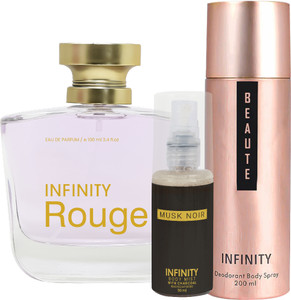 INFINITY Rouge EDP Perfume 100ml, Beaute Deo Body Spray 200ml, Musk ...