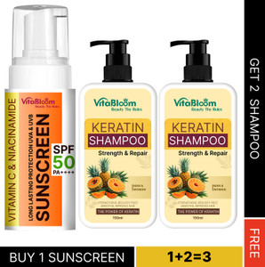 VitaBloom Niacinamide + Vitamin C Protection Sunscreen SPF 50+++ PA ...