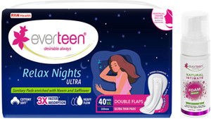 everteen Relax Nights Ultra 40 Pads and Foam Intimate Wash 150ml Price ...