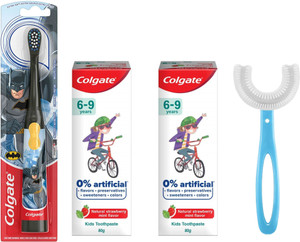 Colgate Batman Battery Toothbrush for kids+Kids Anticavity Toothpaste 6 ...