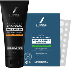 SPRUCE SHAVE CLUB Acne & Pimple Patches HYDROCOLLOID + Natural Charcoal ...