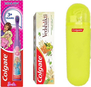 Colgate Barbie Battery Toothbrush for kids+Swarna Vedshakti Ayurvedic ...