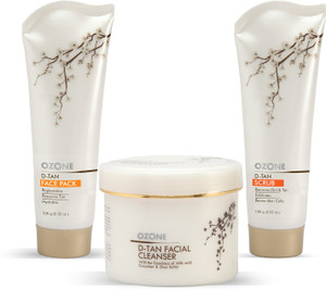 OZONE D Tan Trio (D Tan Cleanser 250g + D Tan scrub 100g + D Tan face ...