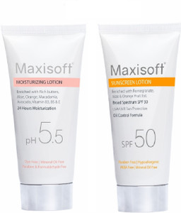 Maxisoft Moisturizing Lotion 100 ml and Sunscreen Lotion (SPF 50) 50 ml ...